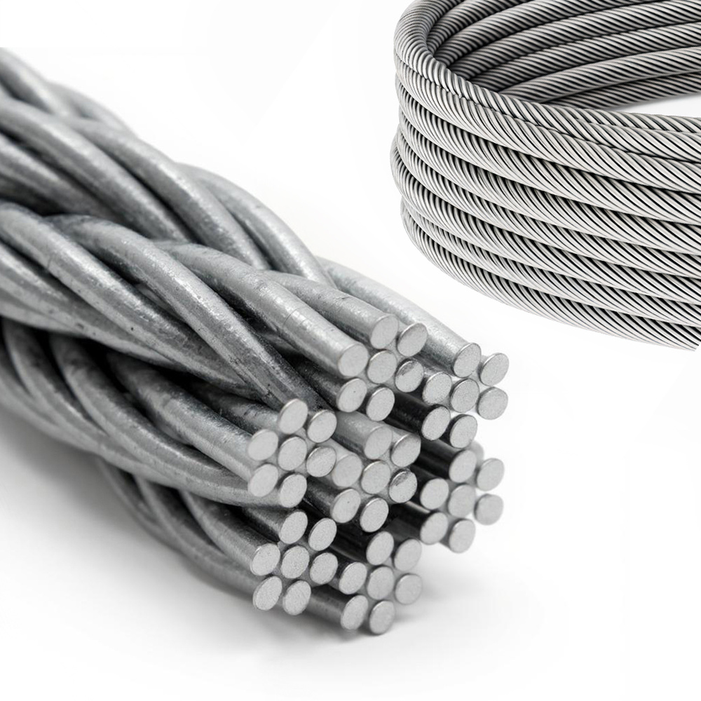 Lina Linka Stalowa Nierdzewna Kwasoodporna 6mm 7x7 6mm | Liny Nierdzewne & Osprzęt \ Liny nierdzewne